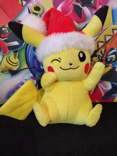 Pokemon TOMY Pikachu 8" Small "WINKIN" Christmas Santa Hat Plush NWOT ...