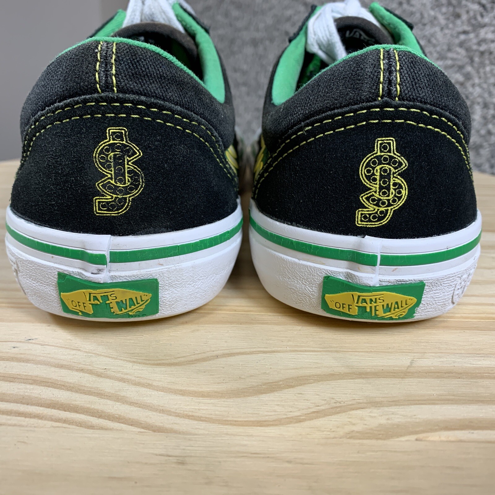 Vans Pro Shake Junt Shoes Unisex Size 7.5 Black Suede Green Sneakers ...