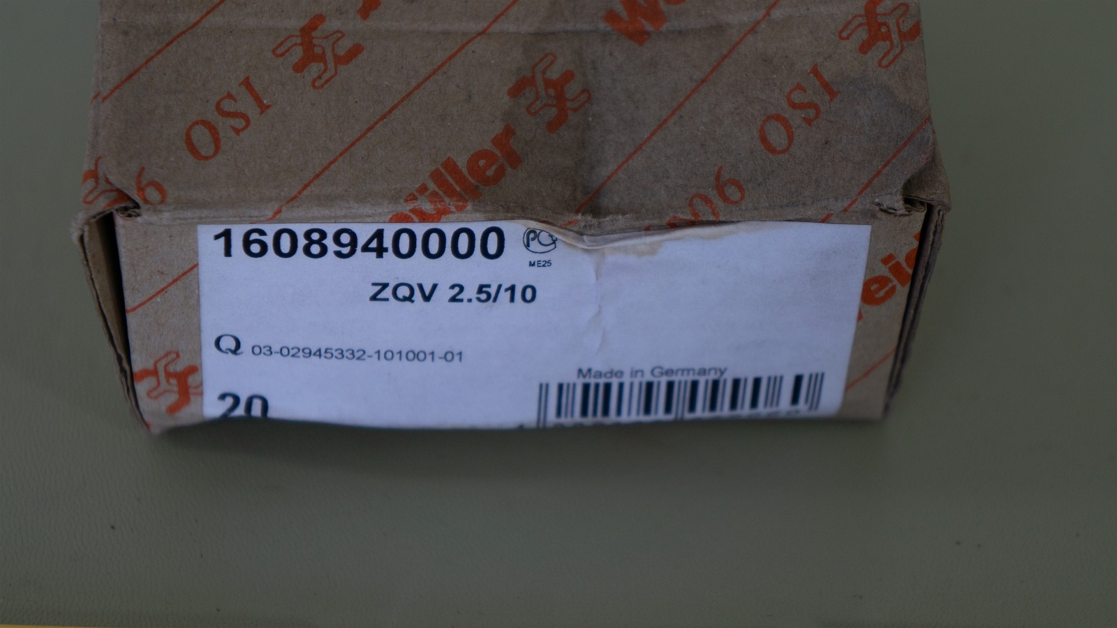 Lot of 15 Weidmueller 1608940000 ZQV 2.5/10 Rail Connectors, New ...