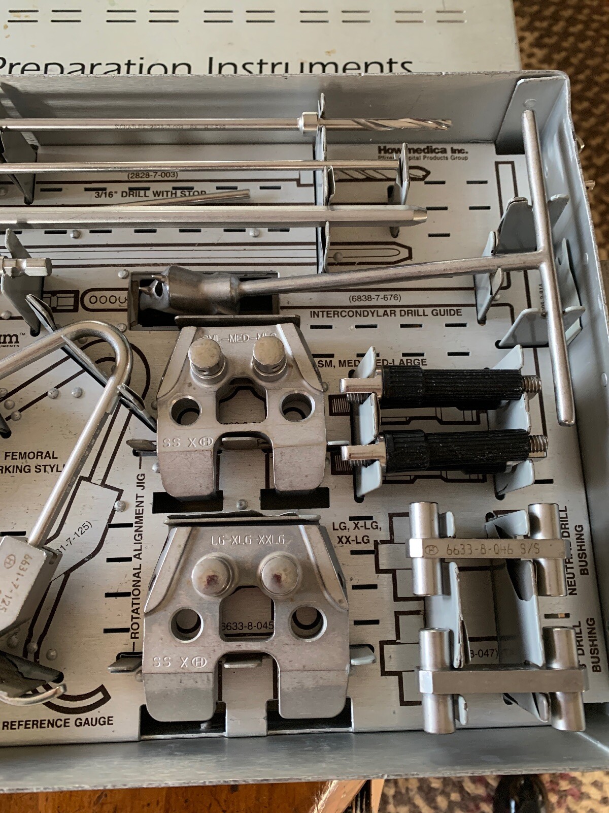 Monogram Howmedica Femoral Preparation Instruments Case 6633-9-200 for ...