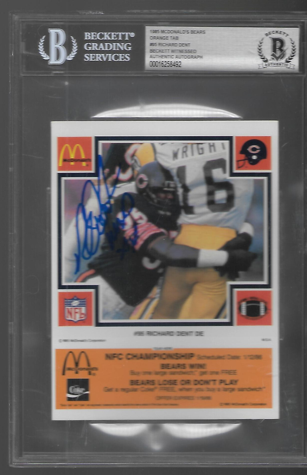 RICHARD DENT 1985 MCDONALDS XX MVP Signature RC ROOKIE Card Auto ...