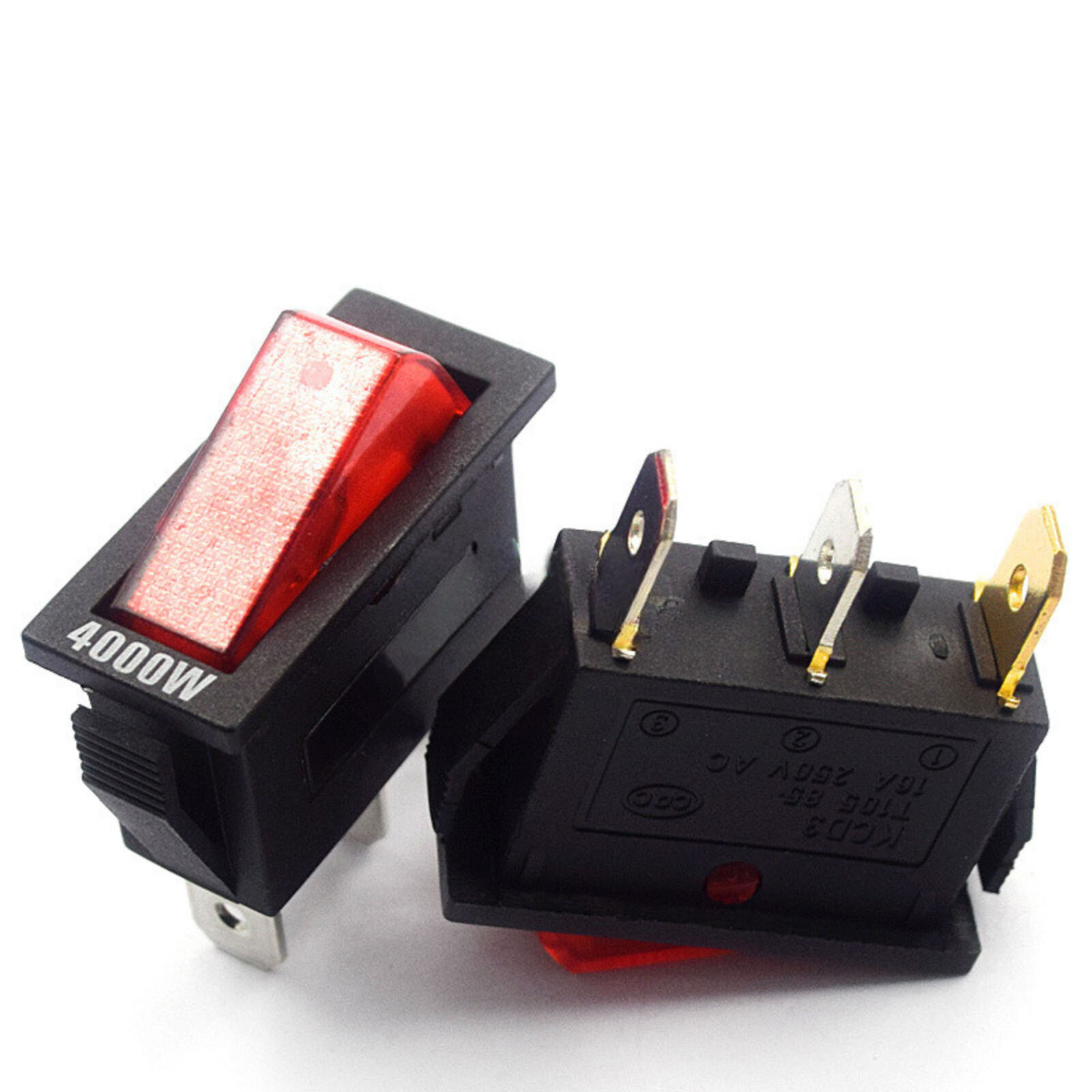 KCD3 2/3 Position Rectangular Rocker Switch 2/3 Pin ON/OFF Red Green ...