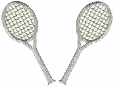Tennis Racket Patches – Athletic Embroidered Iron-On (3 1/2" in) Set of ...