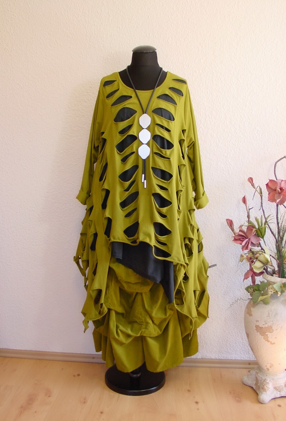 Moonshine °Mittelalter/Lagenlook Cord "Wolken" Rock ~ Moos Grün ~ 1 - 2 ...