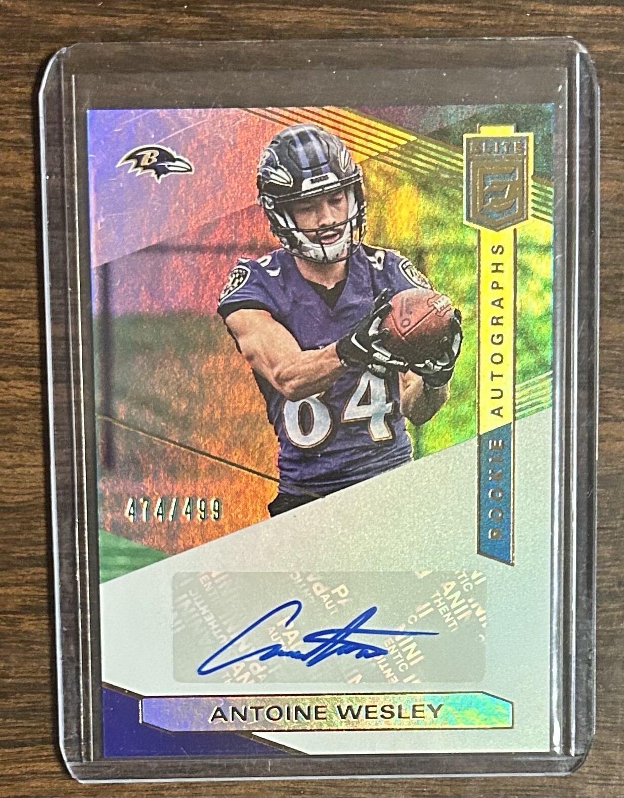 Antoine Wesley RC Rookie Autograph #474/499 Elite Ravens #RA-AW Panini ...