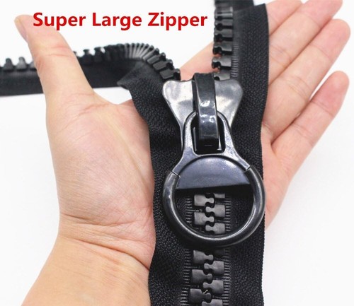 Super Large (Huge) Plastic Zipper Black Heavy Duty Zippers Pack of 31 ...