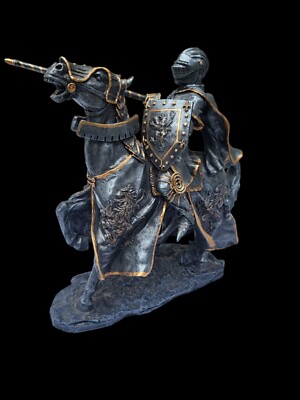 10 " Dark Stone Jousting Knight Statue | eBay