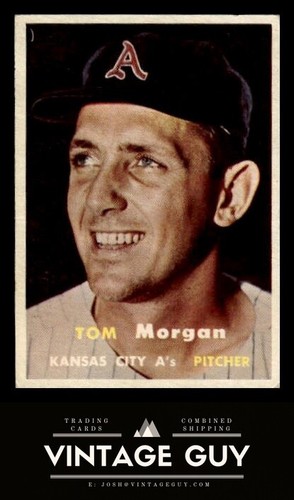 1957 Topps #239 Tom Morgan Vintage Kansas City Athletics Baseball Card ...