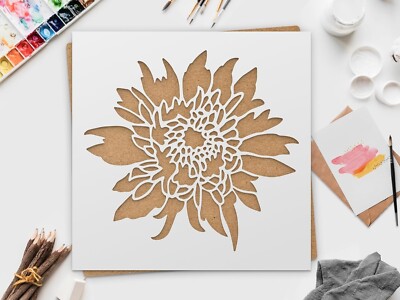 Aster Flower Stencil, 10x10 inch, Reusable Large Design for Wall Art ...