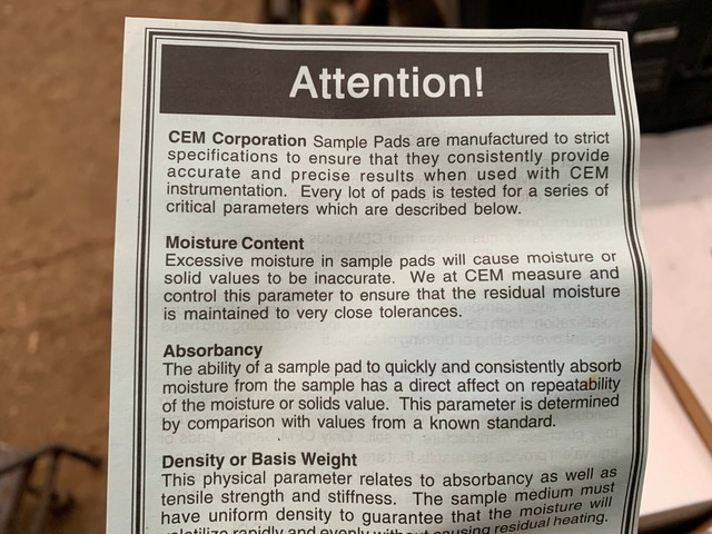 400 10cm CEM Glass Fiber Sample Drying Pads Square 200150 for sale ...