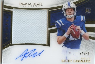 Riley Leonard 2025 Immaculate Auto Autograph Patch RC Indianapolis ...