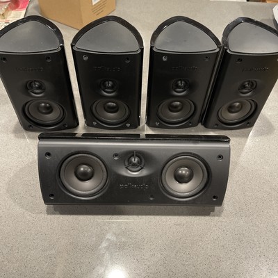 5 Polk Audio Speakers - 4 RM7 Sat & 1 RM8 Center, Black - 8 Ohms , 50 ...