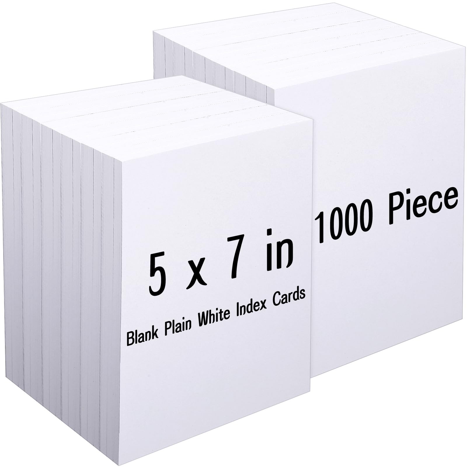 1000 Pieces 5 x 7 Cardstock Index Cards Blank White Index Cards Bulk ...