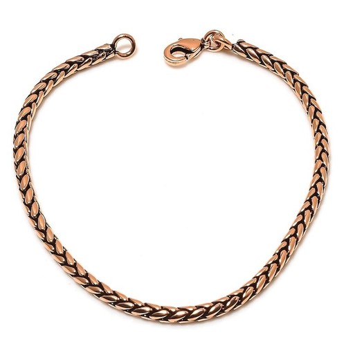 Pure Solid Copper Bracelet Arthritis Cuban Chain Curb Link Rider 2 mm ...