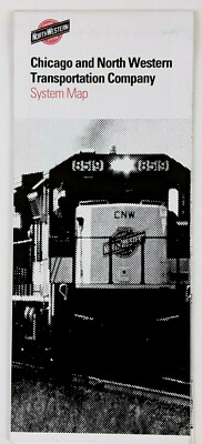 Chicago and North Western Transportation Co System Map Railroad Railway ...