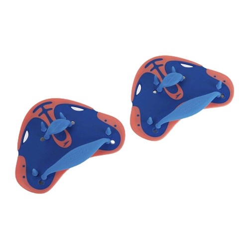 Speedo Biofuse Swimming Finger Paddles - Blue flame/Fluro Tangerine ...