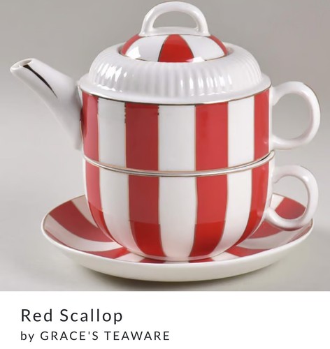 Grace Teaware Porcelain Set Tea For One Teapot Cup Saucer Peppermint ...