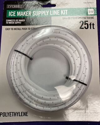 Everbilt Ice Maker Supply Line 1005568416 25 ft 1/4" OD Poly Tubing | eBay