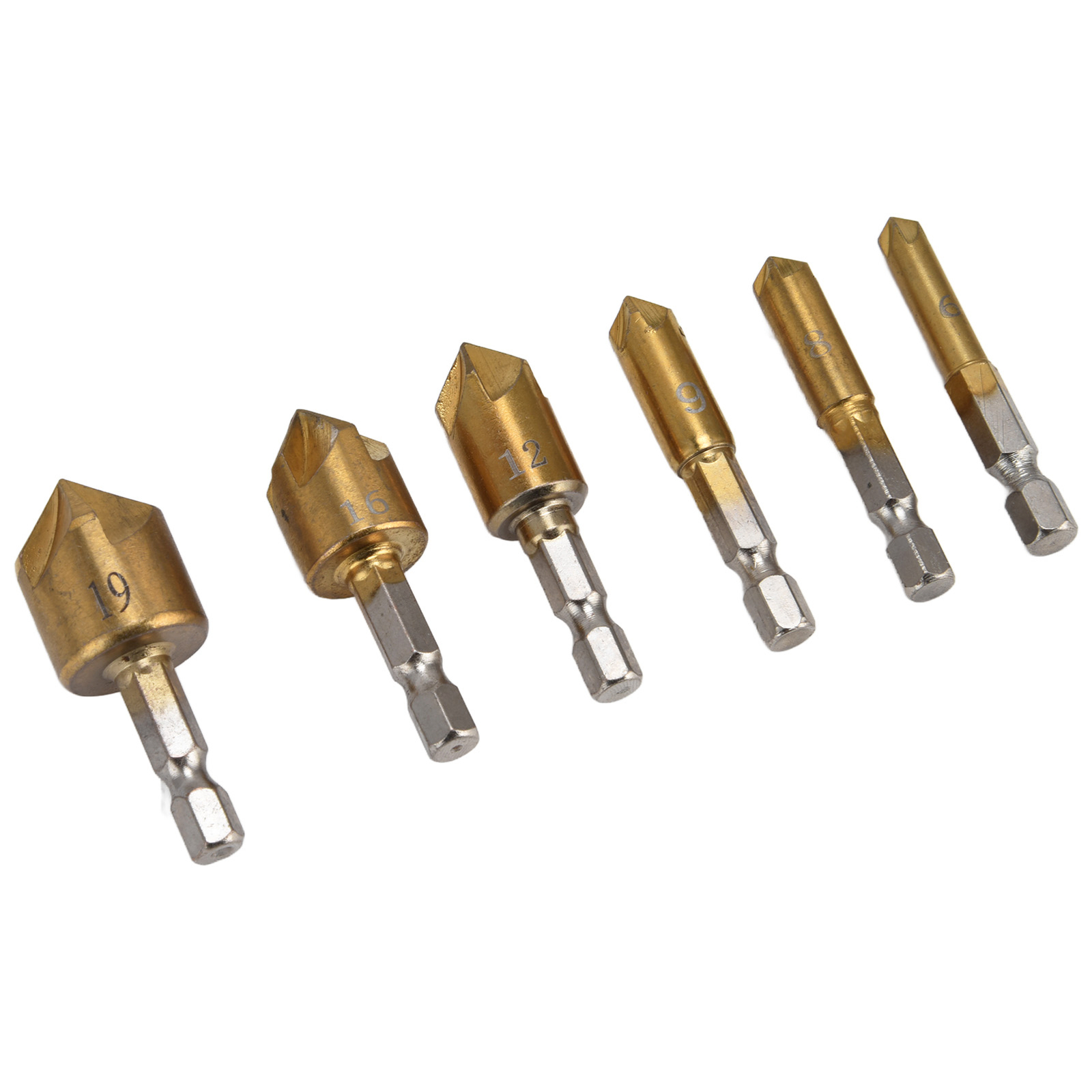 Cork Drill Bit Kit Claw Type Chamfering Hex Shank Countersunk Bits BLW ...