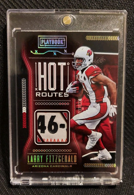 LARRY FITZGERALD Game-Used Laundry Tag Patch 1/1 - 2018 Panini Playbook ...