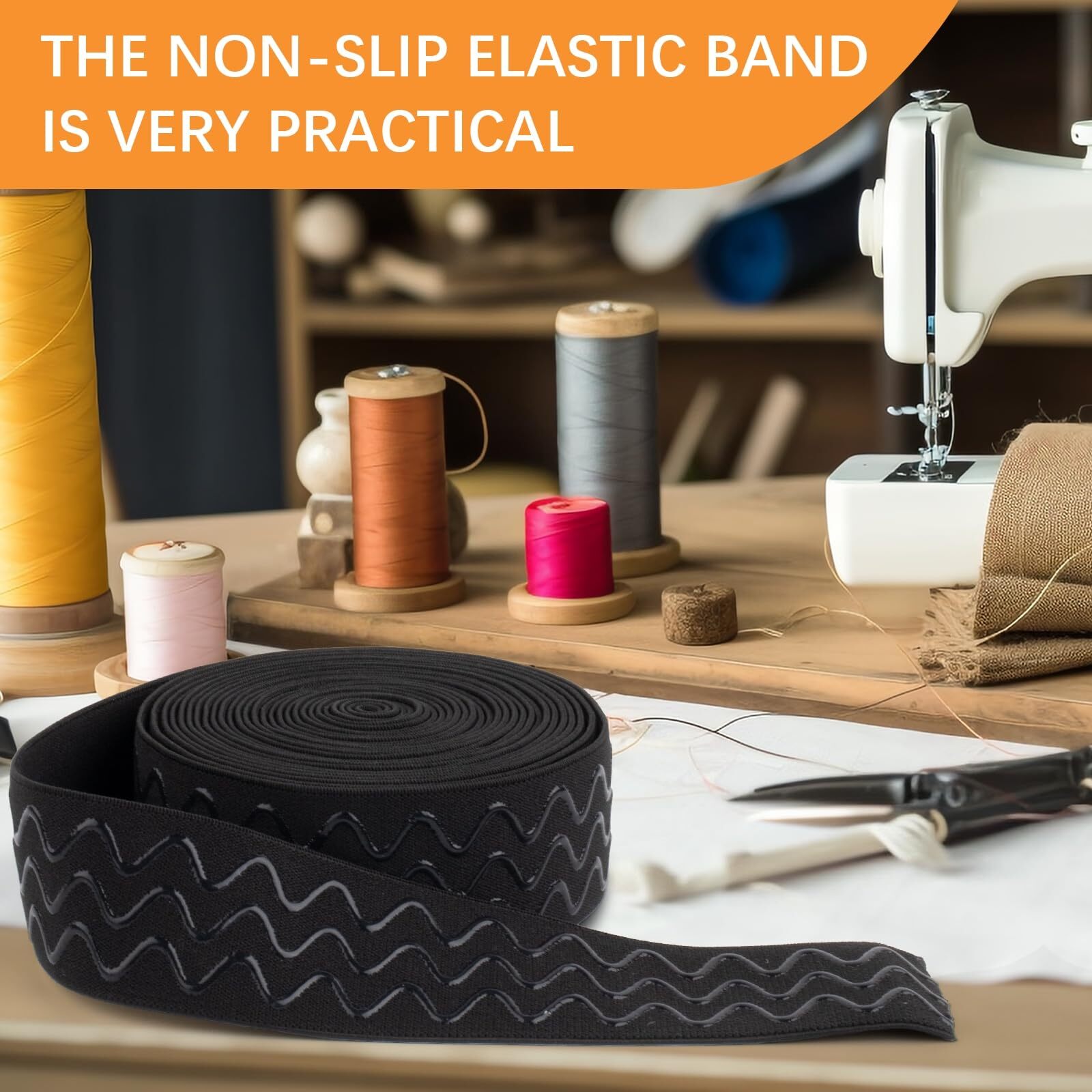 Silicone Gripper Elastic Band Non-Slip Elastic Band Black Silicone ...