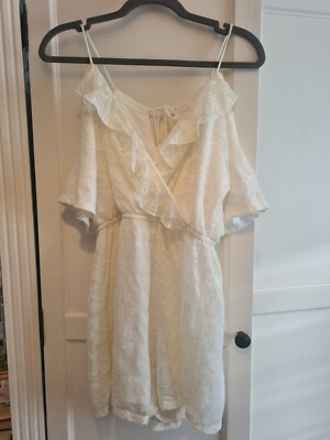 Miami Ladies White Lace Playsuit Cute Cottagecore Style Size S/ 8 | eBay UK