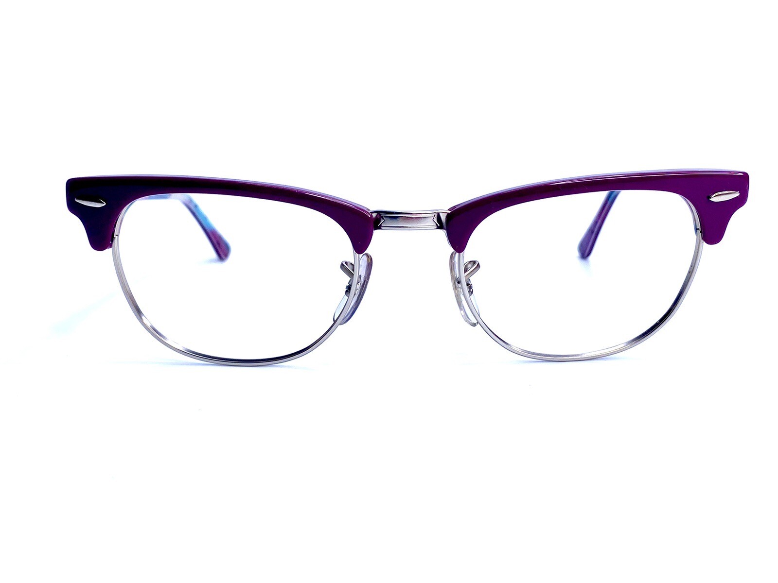 New RayBan Purple Silver Clubmaster Eyeglasses RB 5154 5652 49 21 140 ...