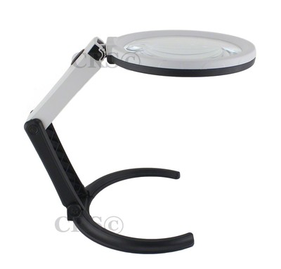 PORTABLE FOLDING MAGNIFIER WITH 12 BRIGHT LED LIGHTS DUAL POWER ...