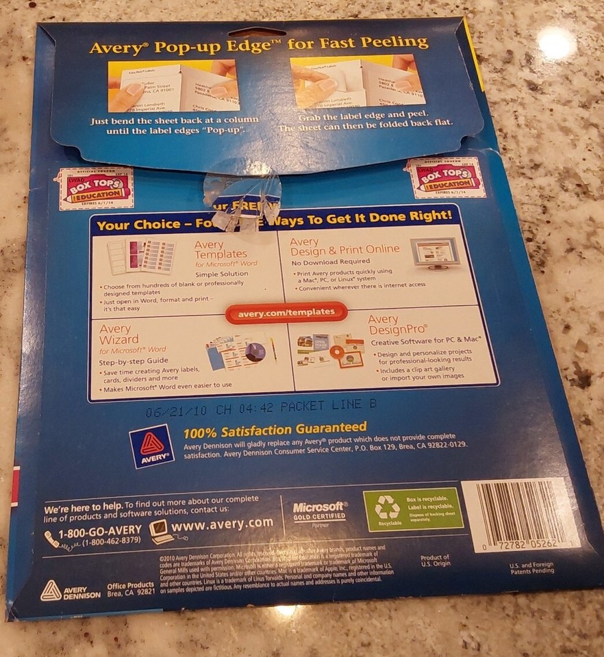 Avery 5262 Easy Peel Mailing Address Label - 1-1/3" W X 4" L, 350 ...