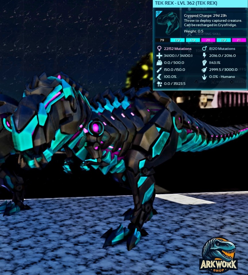 🦖ARK Survival Ascended Tek Rex New Top Stats PVE PS5/XBOX/PC | eBay