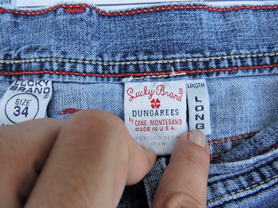 Vintage Lucky Brand Jeans Sz 34 Long 'Revised Tech' White Tag 90's USA ...