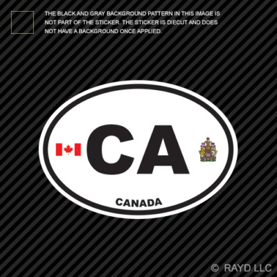 Canada Oval Sticker Die Cut Decal Canadian Country Code euro CA v2 | eBay
