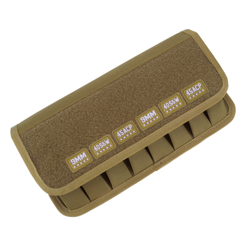 Coyote Tan Molle 9MM .45 ACP .40 S&W 8 Mag Pouch with Pistol Magazine ...