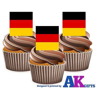 Germany German Deutschland Flag -12 Edible Wafer Cake Toppers ...