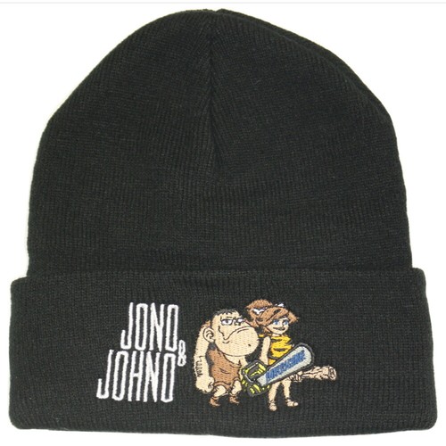 Jono & Johno Black Beanie with Logo | eBay
