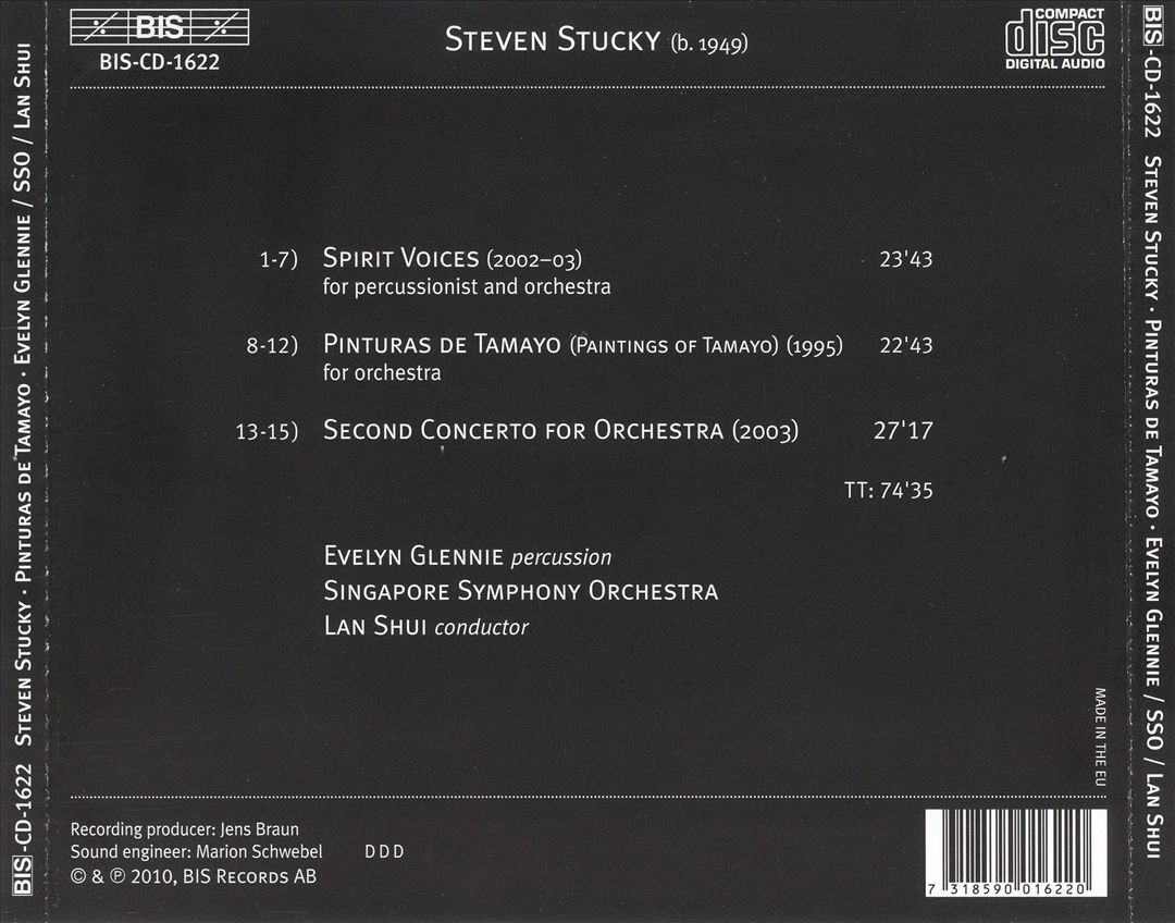 EVELYN GLENNIE PINTURAS DE TAMAYO: ORCHESTRAL WORKS BY STEVEN STUCKY ...
