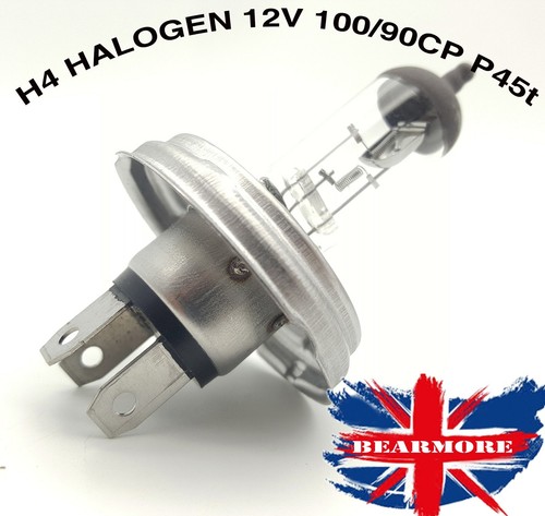 HALOGEN 100/90W HIGH LOW DIPPED MAIN BEAM BULBS H4 12V P45T - 3 PIN (UK ...