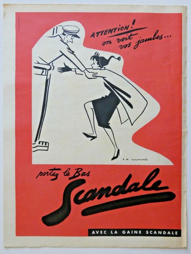 PUBLICITÉ DE PRESSE 1953 ON VOIT VOS JAMBES PORTEZ LE BAS LE BAS ...