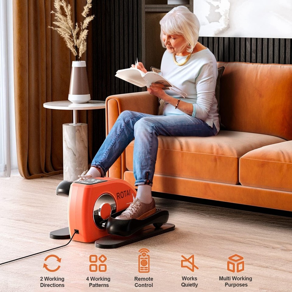 ROTAI Under Desk Elliptical Machine Electric Seated Pedal Exerciser W ...