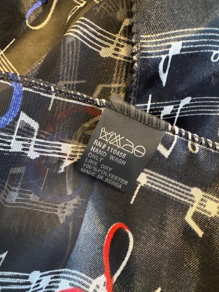 Music Note Fashion Rectangle Scarf Black Stripe Blue Red Notes | eBay