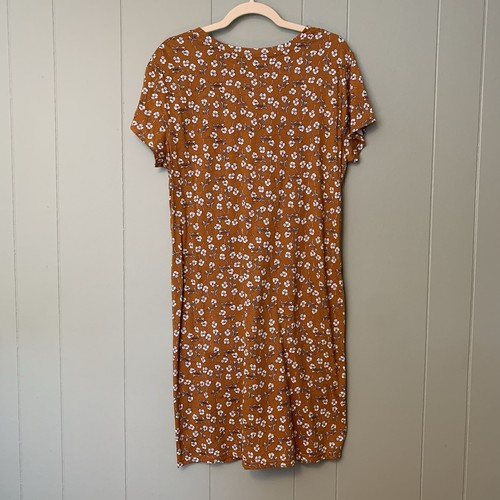 Kenneth Cole Floral Spring Dress XL Flattering Knotted Short Crew Neck ...