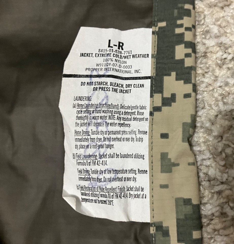 NEW Large Regular - US Army ACU Cold Weather Parka Jacket UCP ECWCS GEN ...