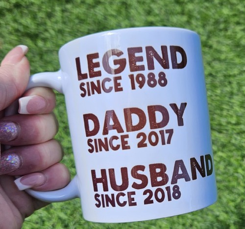 Fathers day personalised mug Legend Since Daddy Since Husband Since ...