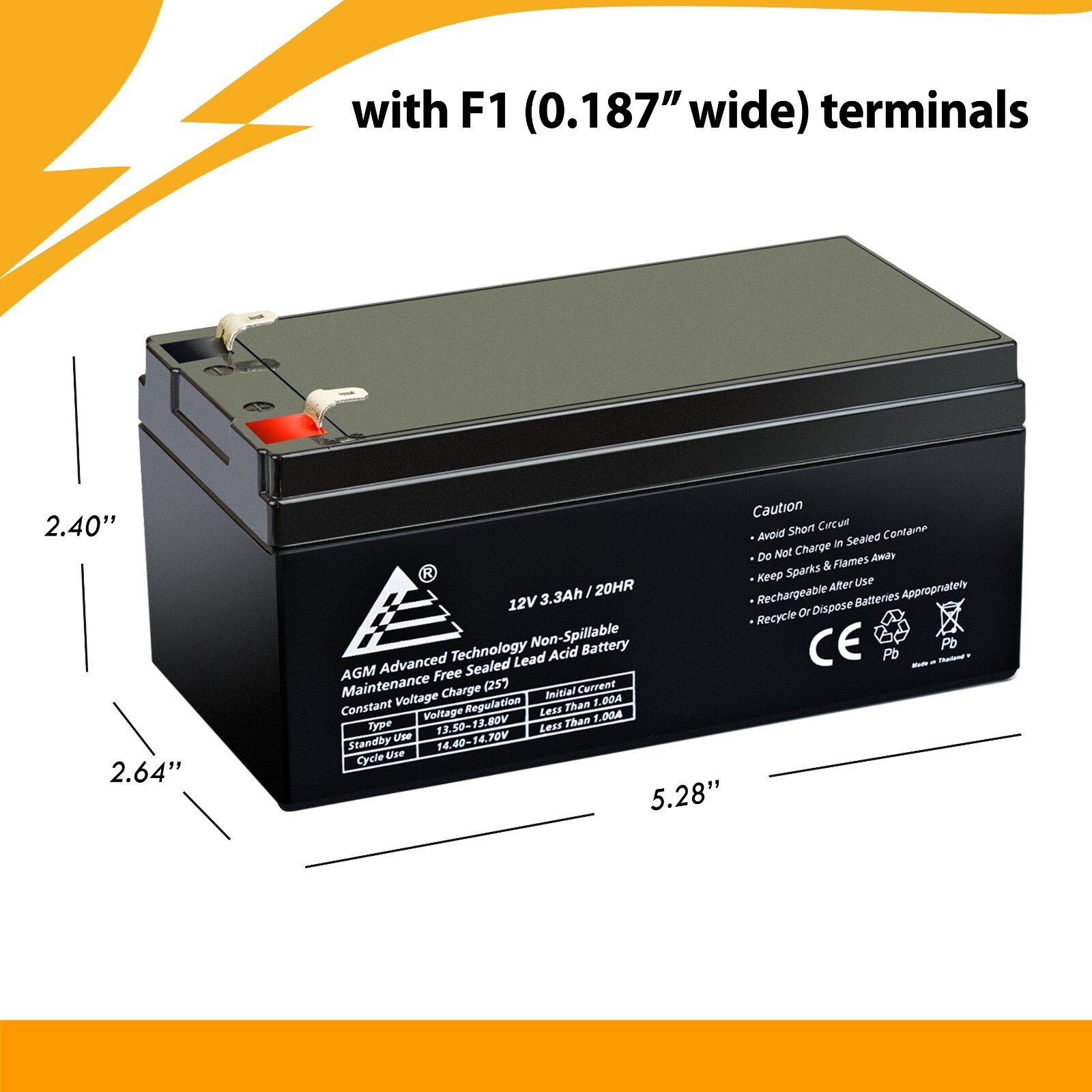 2 Pack_12V 3.3Ah 3.5Ah SLA Battery replaces BP3-12 BP3.6-12 CF12V2.6 ...