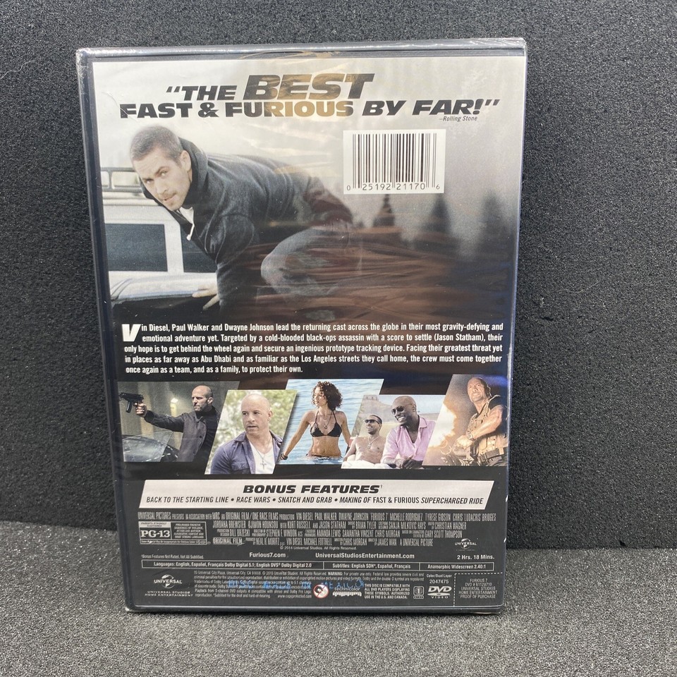 Furious 7 DVD. Widescreen. New. 25192211706| eBay