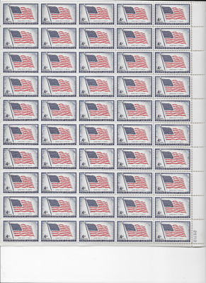 1959 U.S. Postage Stamps Sheet of 50 Stamps LONG MAY IT WAVE 4 Cent ...