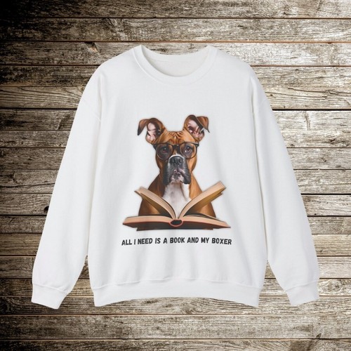Boxer sweatshirt boxer dog shirt boxer gift boxer dog sweatshirt book ...