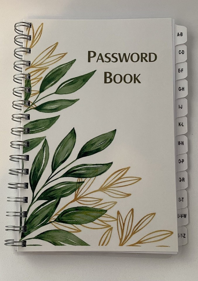 PASSWORD Book Large Print Website Address Book with A-Z Tabs ...
