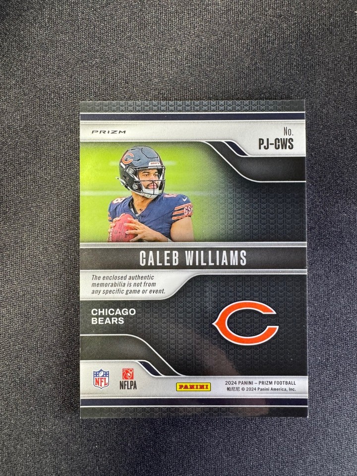 2024 Panini Prizm Caleb Williams RC Rookie Patch Neon Green Pulsar #PJ ...