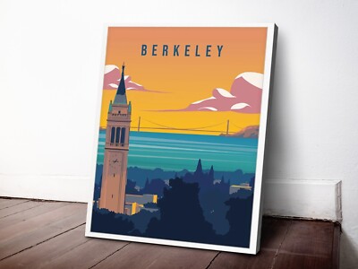 Berkeley Illustration 40x50cm Stretched Travel Canvas Wall Art Print ...